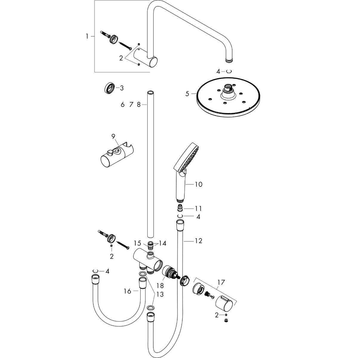 hansgrohe Shower pipes: Vernis Blend, 1 spray mode, Item No. 26272007
