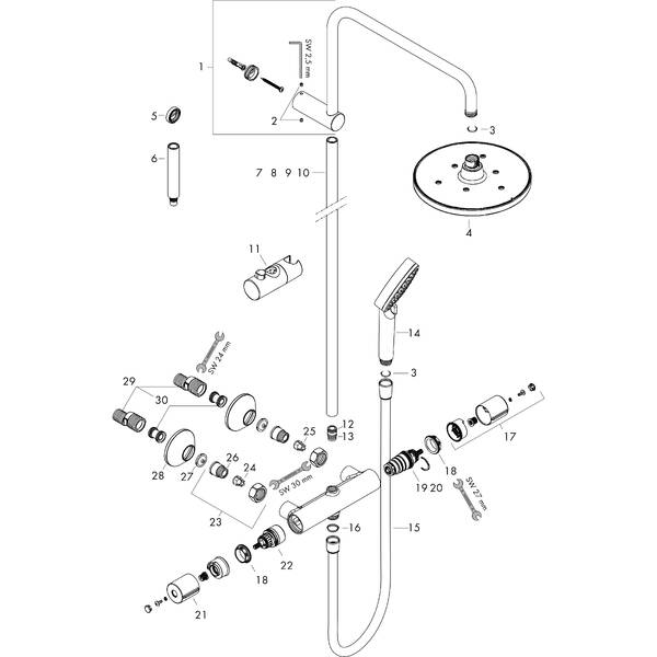 hansgrohe Showerpipes: Vernis Blend, однорежимный, Арт. № 26318000 ...