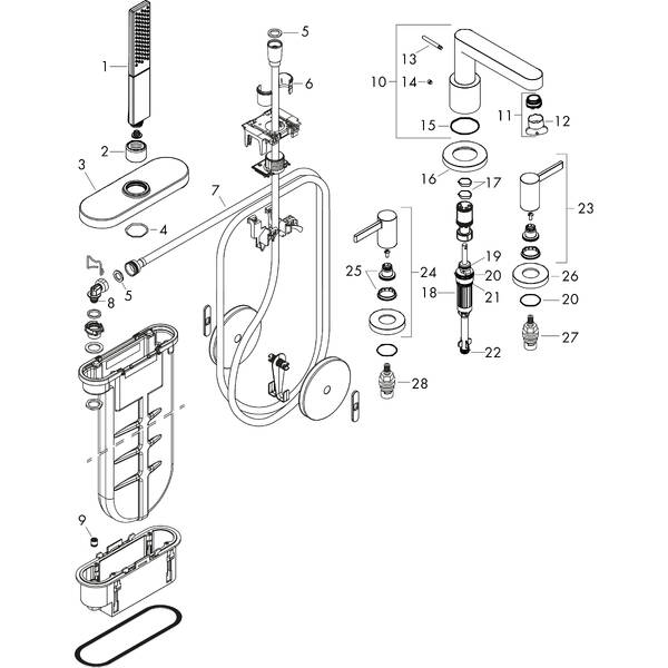 Finoris Kádcsaptelepek: 2 fogyasztó, króm, Cikksz. 76444000 | hansgrohe HU