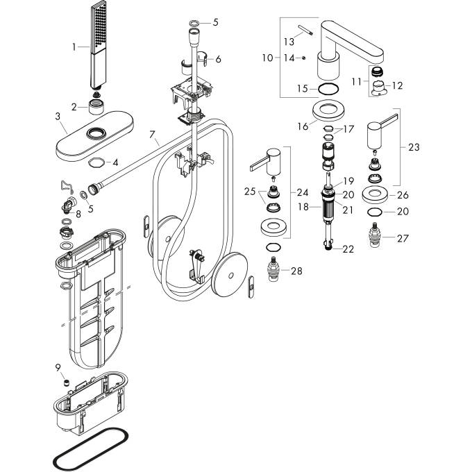 Finoris Bath mixers: designed to run 2 outlets, chrome, Item No ...