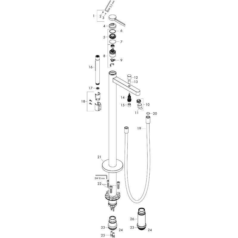 Finoris Смесители для ванны: 2 потребителя, хром, Арт. № 76445000 ...