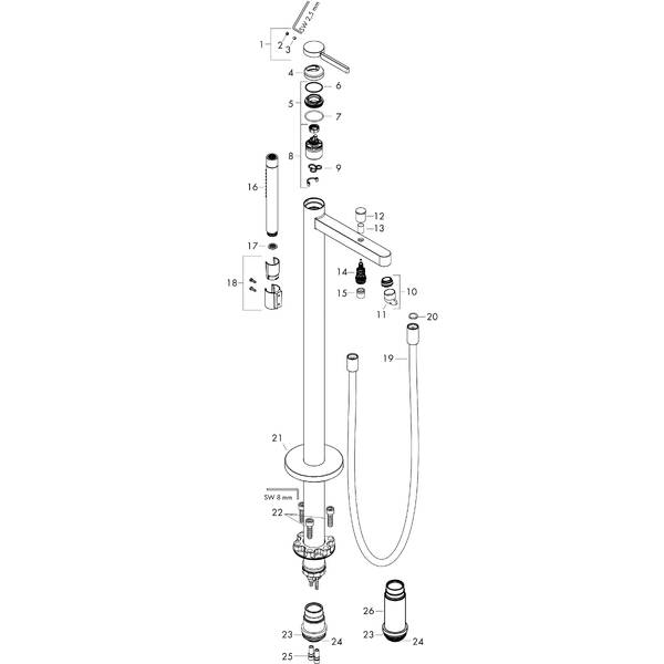 Finoris Bath mixers: 2 functions, Chrome, Item No. 76445000 | hansgrohe INT