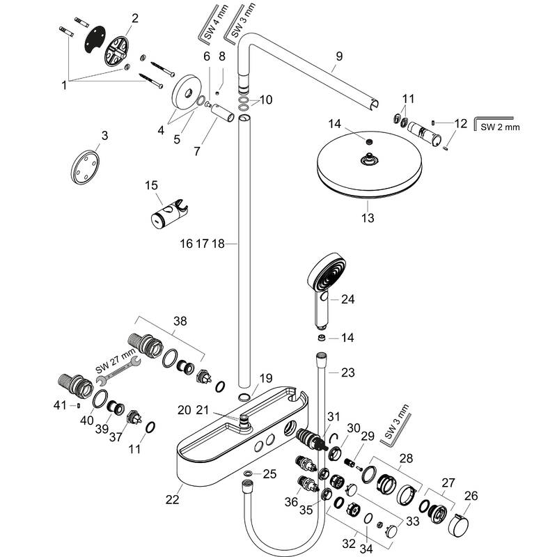 hansgrohe Tubos de ducha: Pulsify S, 1 tipo de tobera, ref. 24221000 | hansgrohe ES
