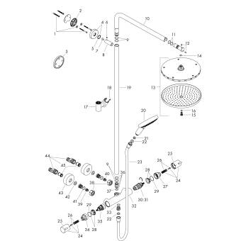 hansgrohe Shower pipes: Raindance Select S, 1 spray mode, Item No. 27633340