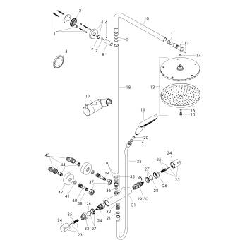 hansgrohe Shower pipes: Raindance Select S, 1 spray mode, Item No. 27633670