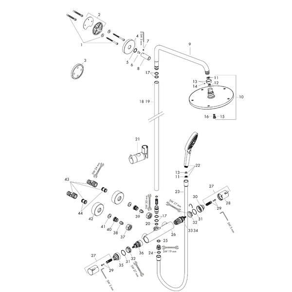 hansgrohe Showerpipes: Raindance S, однорежимный, Арт. № 27116000 ...
