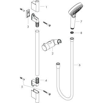 hansgrohe Wall bar sets: Vernis Blend, Shower set 100 Vario EcoSmart ...