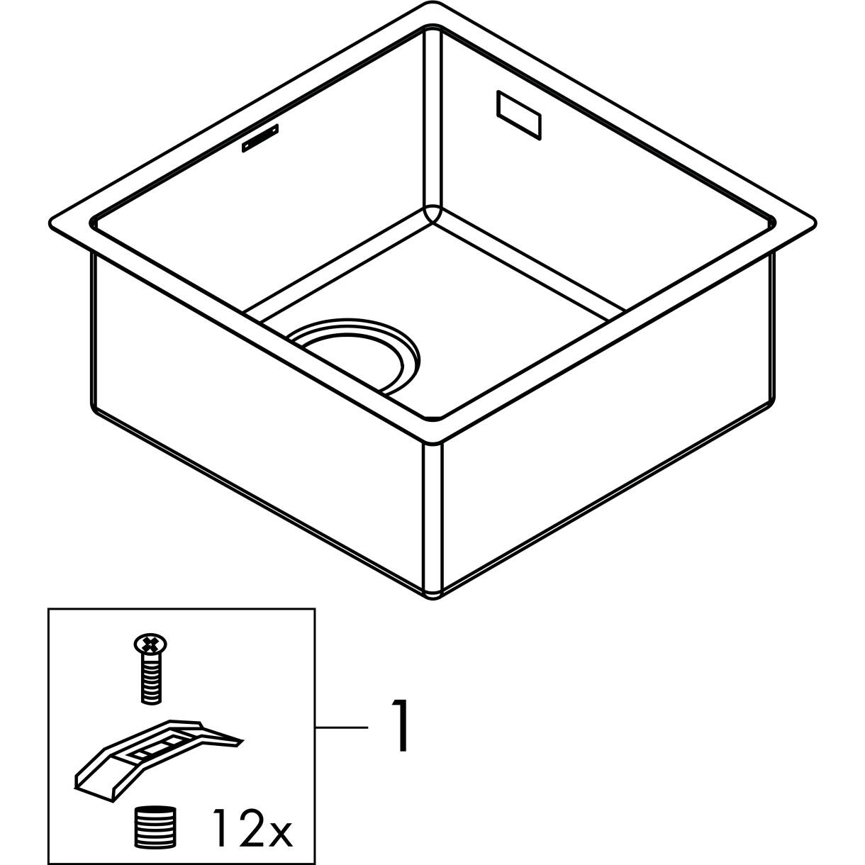 汉斯格雅 水槽: S71, S719-U450台下盆450, 货号 43426807