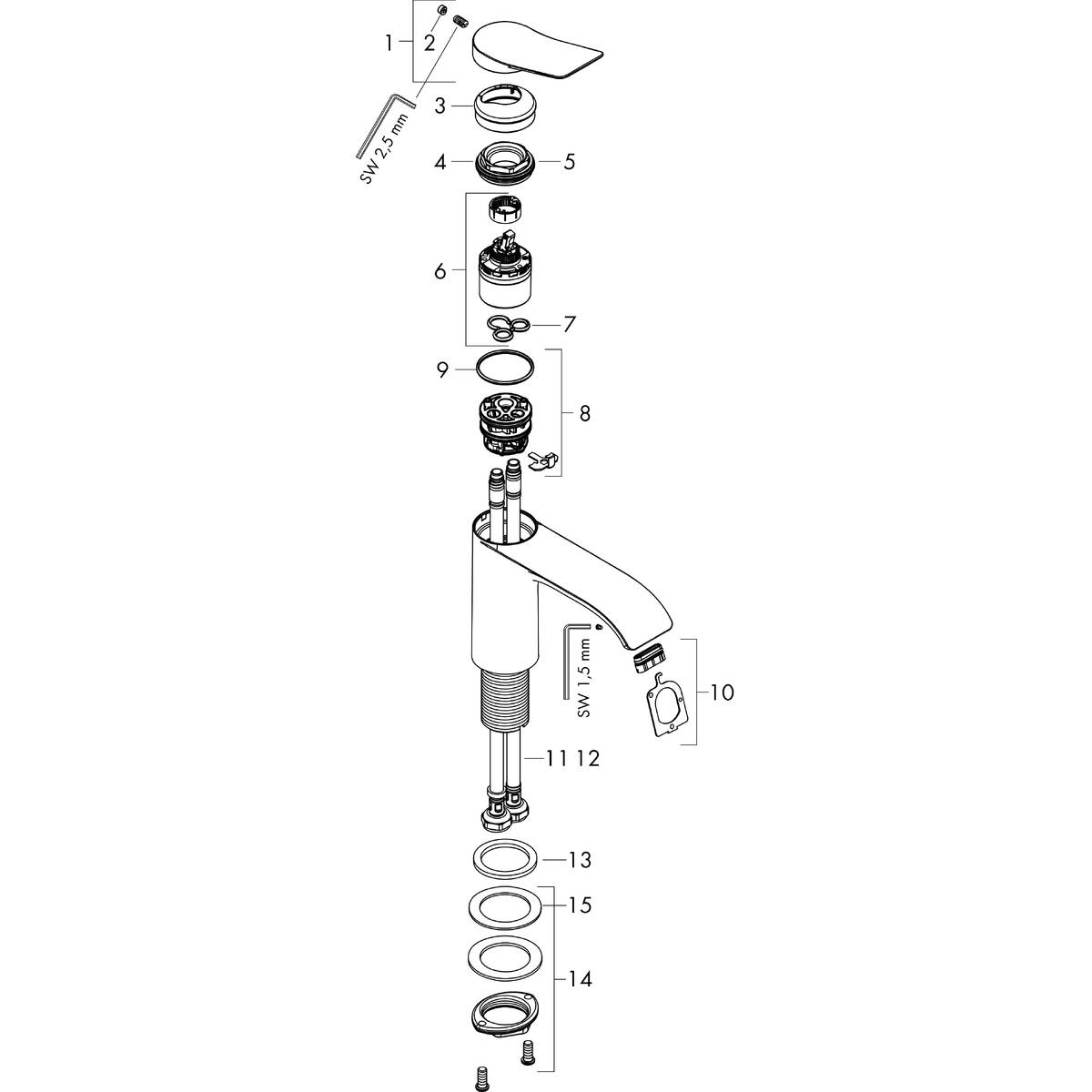 hansgrohe Смесители для умывальника: Vivenis, Смеситель для раковины ...