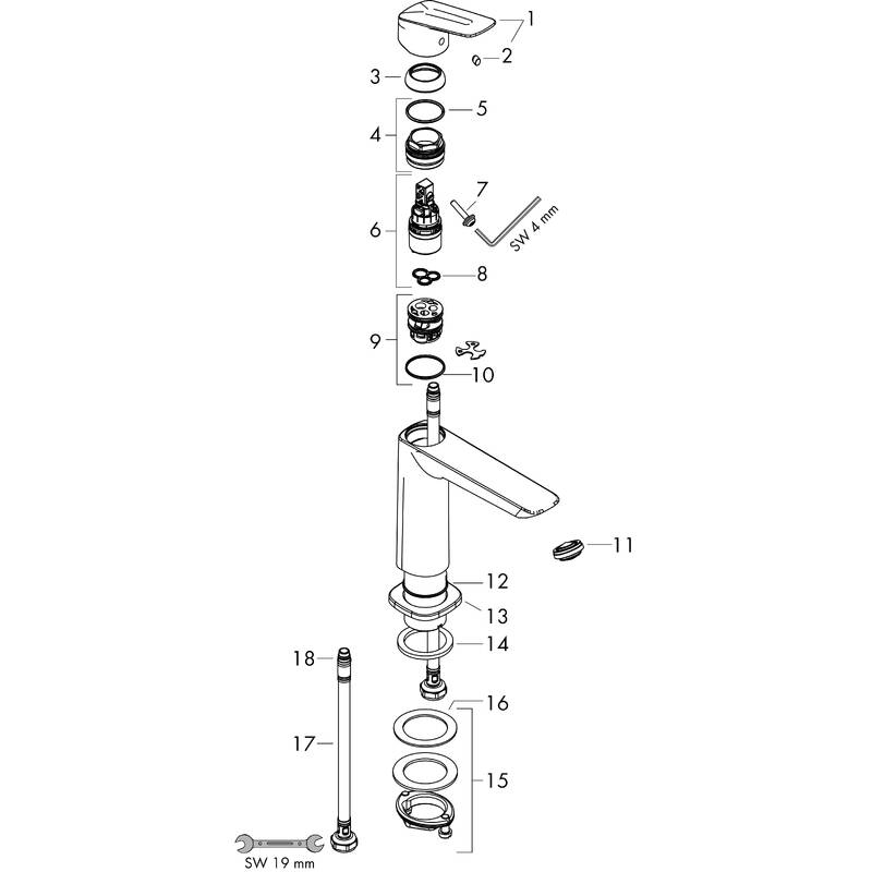 hansgrohe Смесители для умывальника: Logis, Смеситель для раковины ...