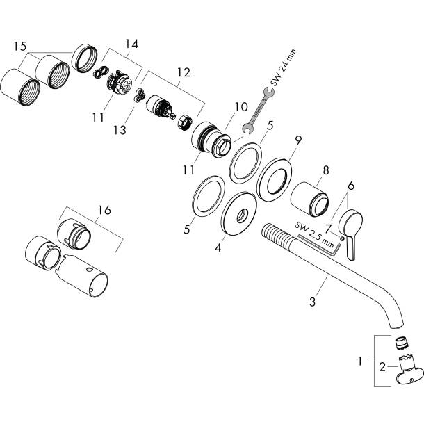 AXOR Baterie umywalkowe: AXOR One, Jednouchwytowa bateria umywalkowa z ...
