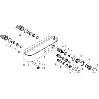 ShowerTablet Select Bath mixers: 2 functions, Chrome, Item No. 24340000
