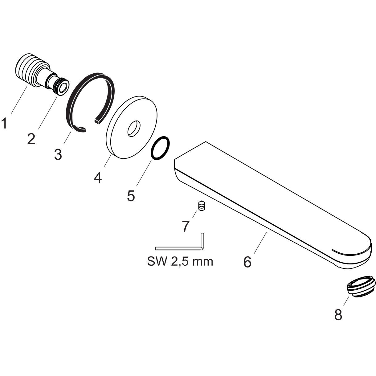 hansgrohe Bath fillers: Rebris S, Bath spout, Item No. 72430000