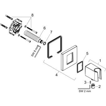 hansgrohe Support mural pour douchette: FixFit E, Porter FixFit E, N ...