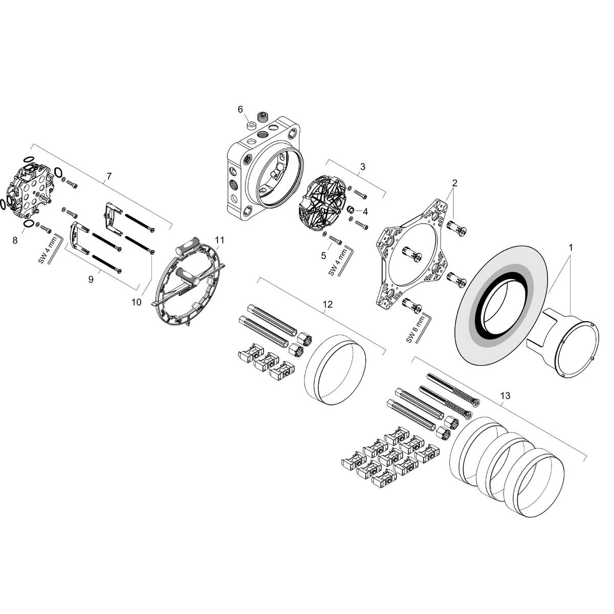 hansgrohe Alaptest falsík alatti kád- és zuhanycsaptelephez: iBox ...