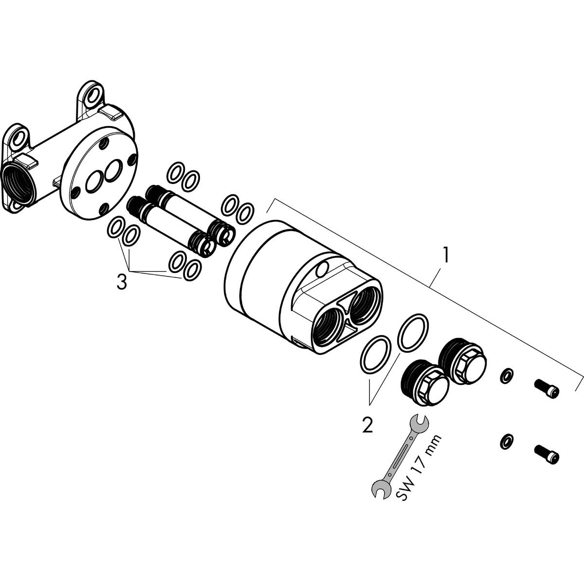 hansgrohe Basic set shower: Basic set for mixed water bidette , Item No ...