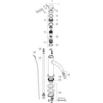 hansgrohe Washbasin mixers: Tecturis S, Single lever basin mixer 110 ...