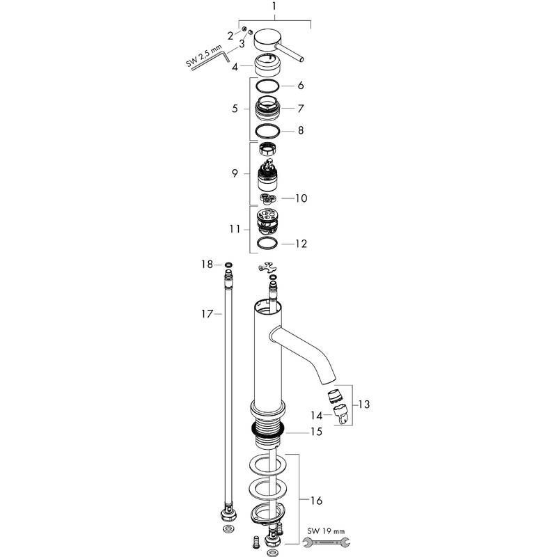 hansgrohe Mosdócsaptelepek: Tecturis S, Egykaros mosdócsaptelep 110 ...