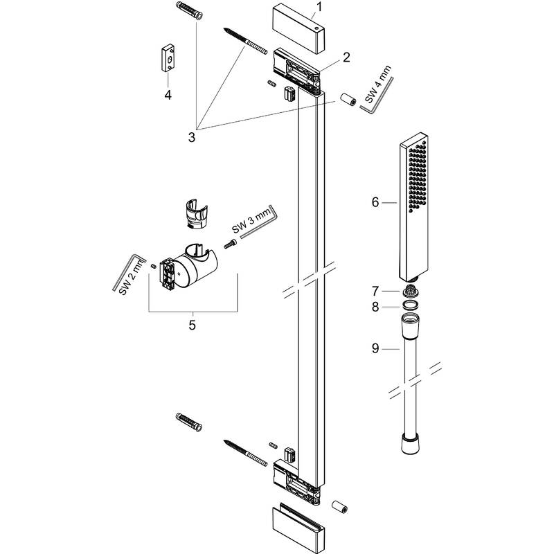 hansgrohe Seinätankosetti: Pulsify E, suihkusetti 100 1jet EcoSmart ...