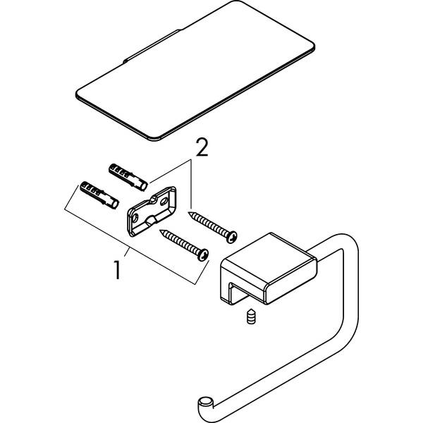 hansgrohe Accessoires: AddStoris, closetrolhouder met planchet, Art.-nr ...