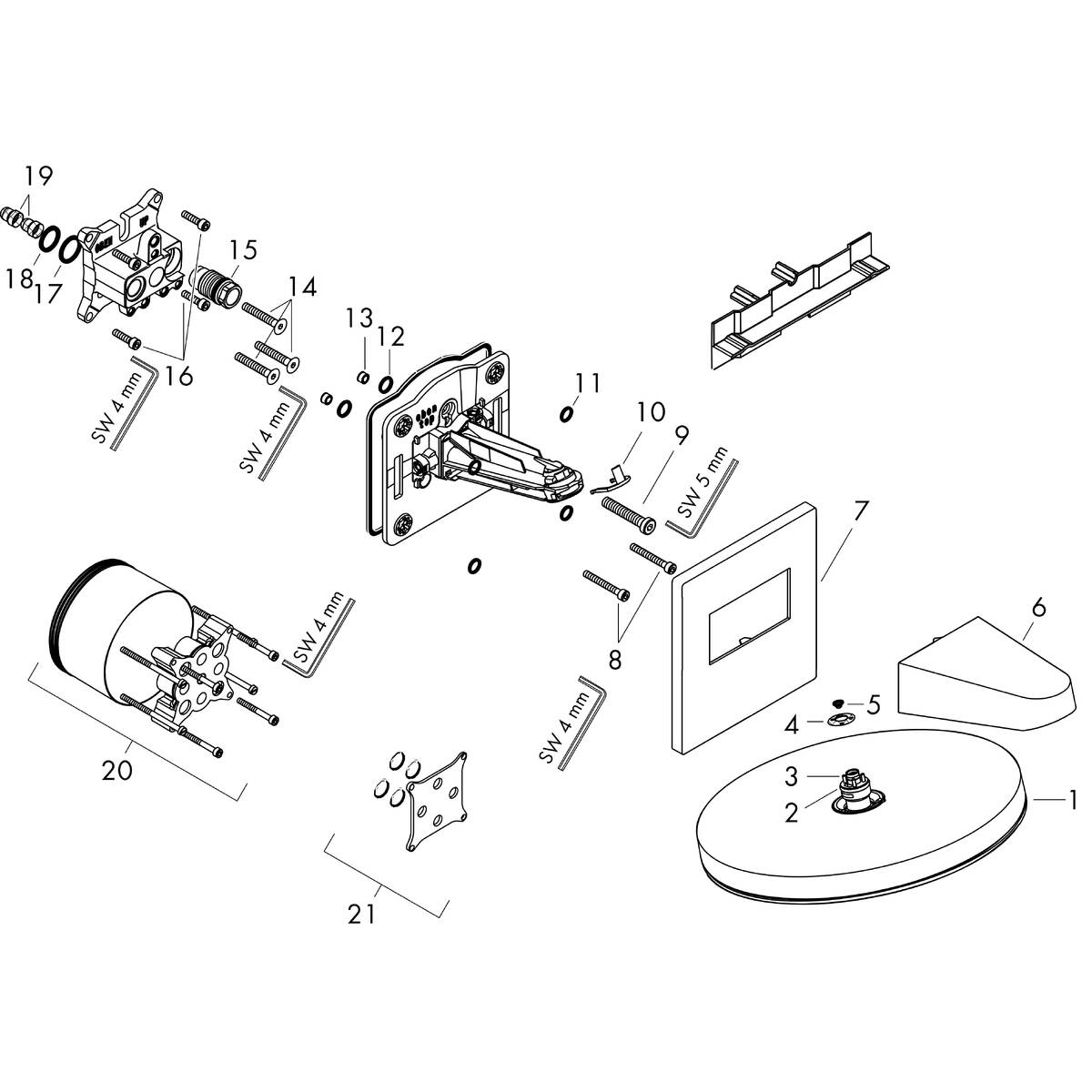 hansgrohe Overhead showers: Pulsify S, 2 spray modes, Item No. 24151670 ...