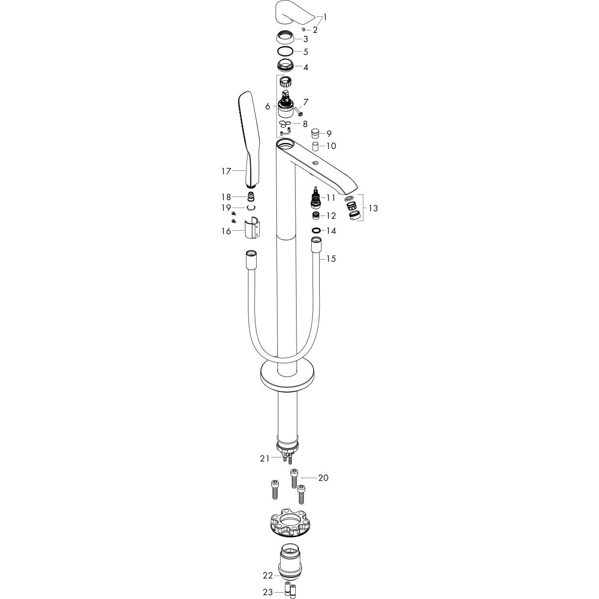 梦迪诗 浴缸龙头: 两功能, 镀铬, 货号 31471007