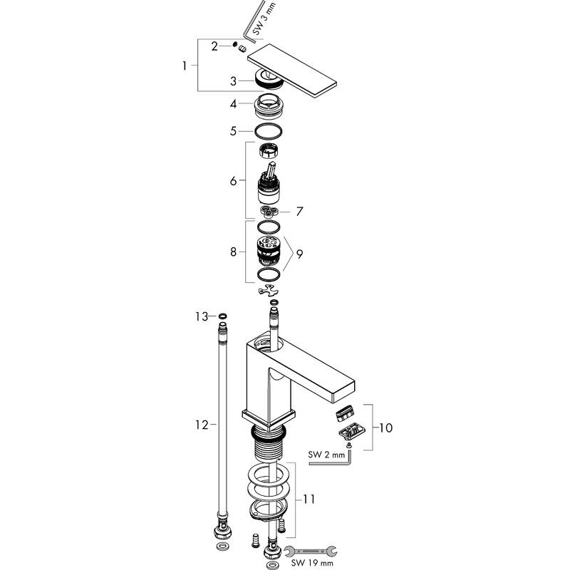 hansgrohe Washbasin mixers: Tecturis E, Single lever basin mixer 80 ...