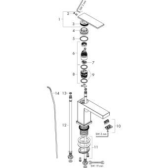 hansgrohe Washbasin mixers: Tecturis E, Single lever basin mixer 110 ...