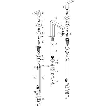hansgrohe Washbasin mixers: Tecturis E, 3-hole basin mixer 150 ...