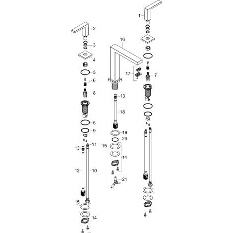 hansgrohe Washbasin mixers: Tecturis E, 3-hole basin mixer 150 ...