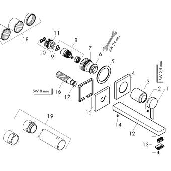 hansgrohe Washbasin mixers: Tecturis E, Single lever basin mixer for ...