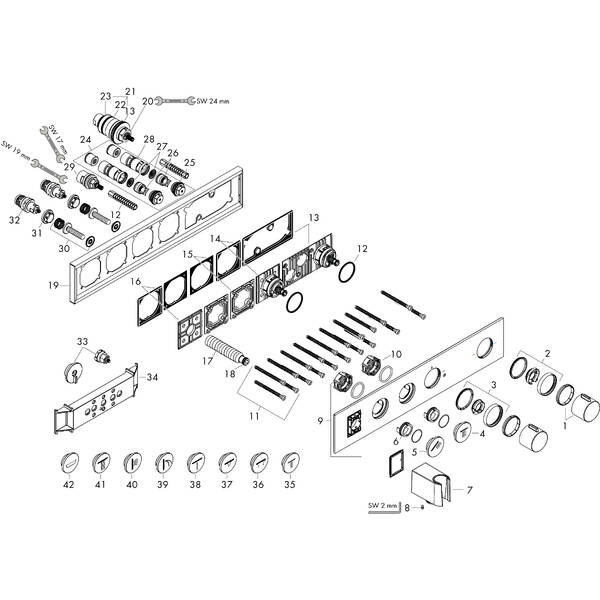 AXOR ShowerSolutions Shower mixers: two-handle, 2 functions, Chrome ...