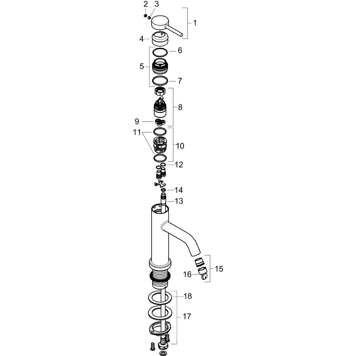 hansgrohe Washbasin mixers: Tecturis S, Pillar tap 80 EcoSmart+ with ...