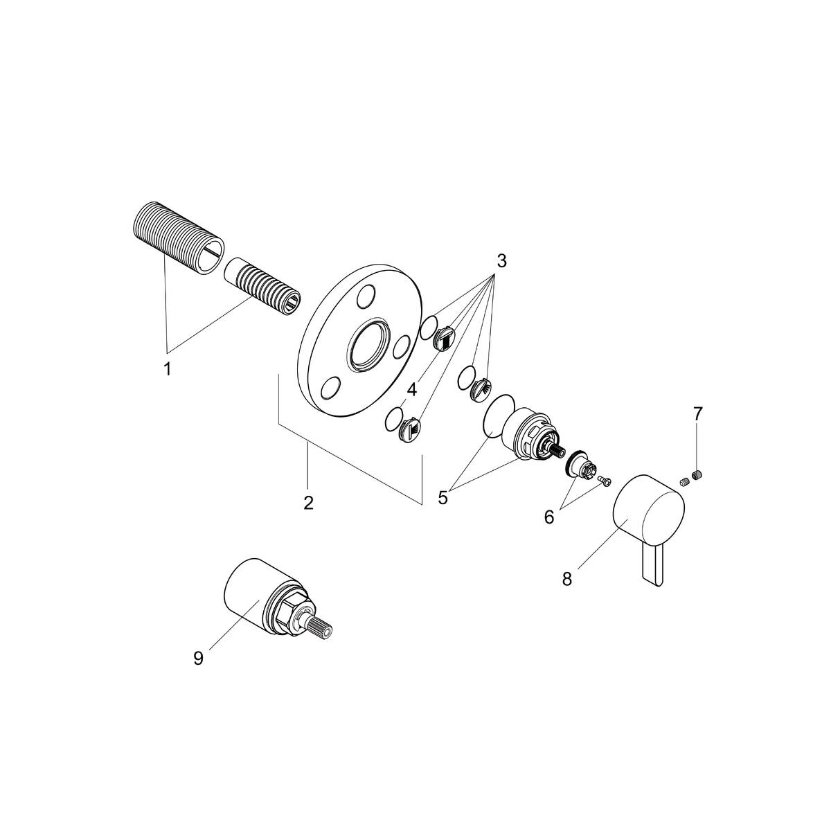 hansgrohe Shut-off and diverter valves: Ecostat, Diverter Trim S Trio ...