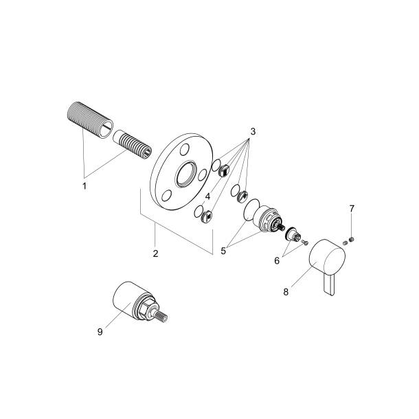 hansgrohe Shut-off and diverter valves: Ecostat, Diverter Trim S Trio ...