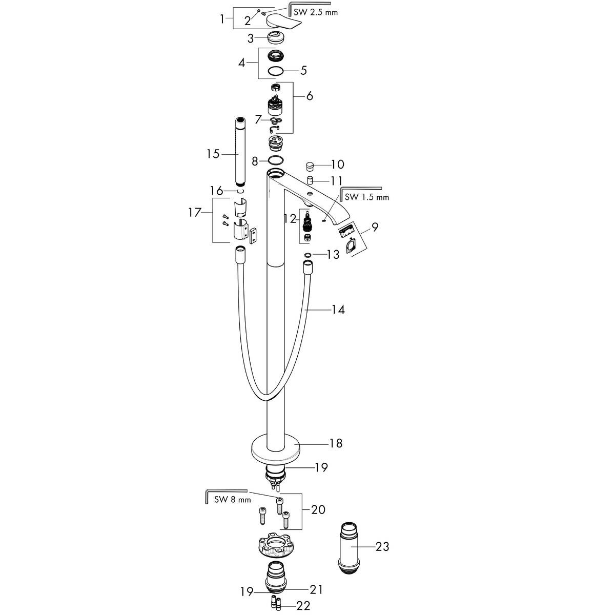 Vivenis Bath faucets: 2 functions, chrome, Art. no. 75445001 ...