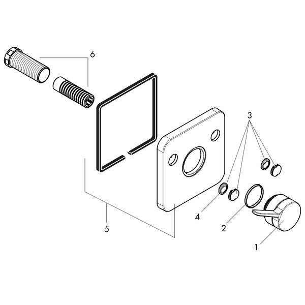 AXOR Shut-off and diverter valves: AXOR One, Diverter Trim Trio, Art ...