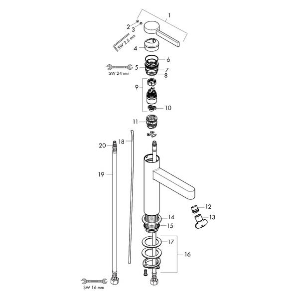 hansgrohe Sink mixers: Finoris, Single-Hole Faucet 110 with Pop-Up ...