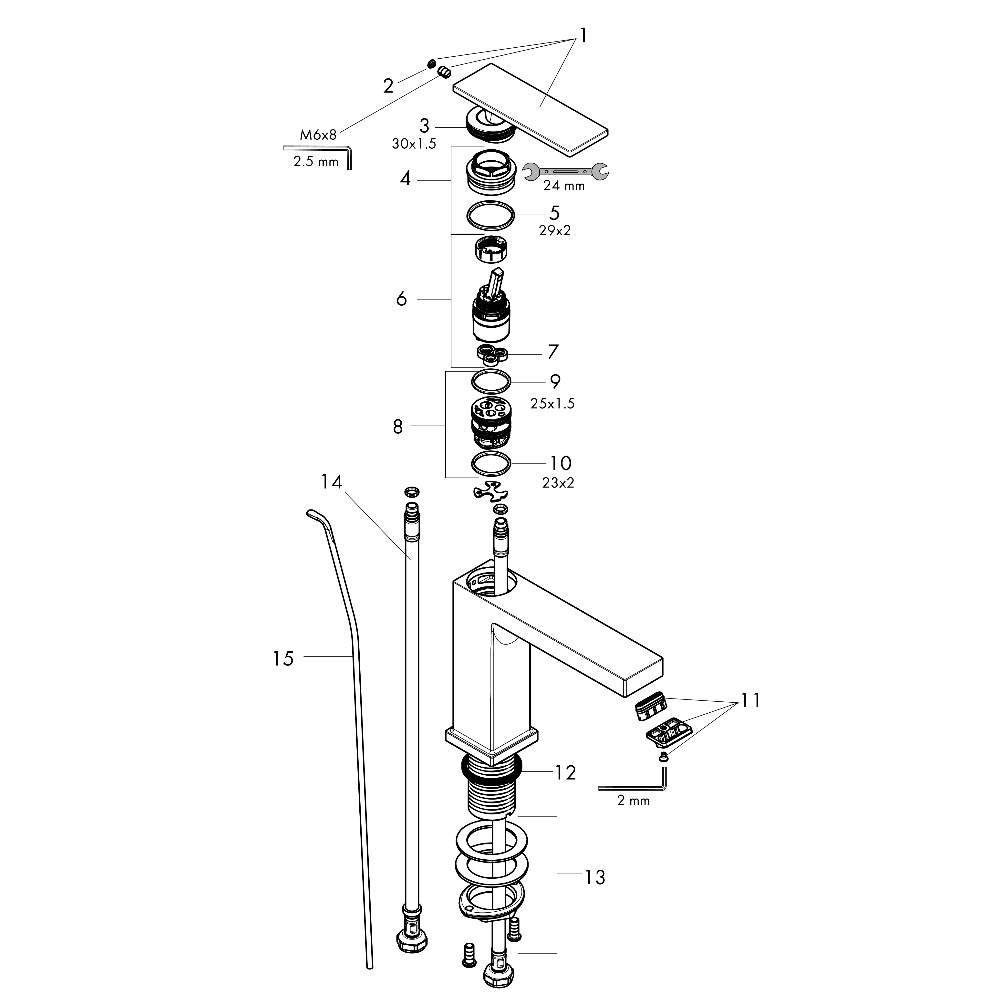 hansgrohe Sink mixers: Tecturis E, Single-Hole Faucet 80 with Pop-Up ...