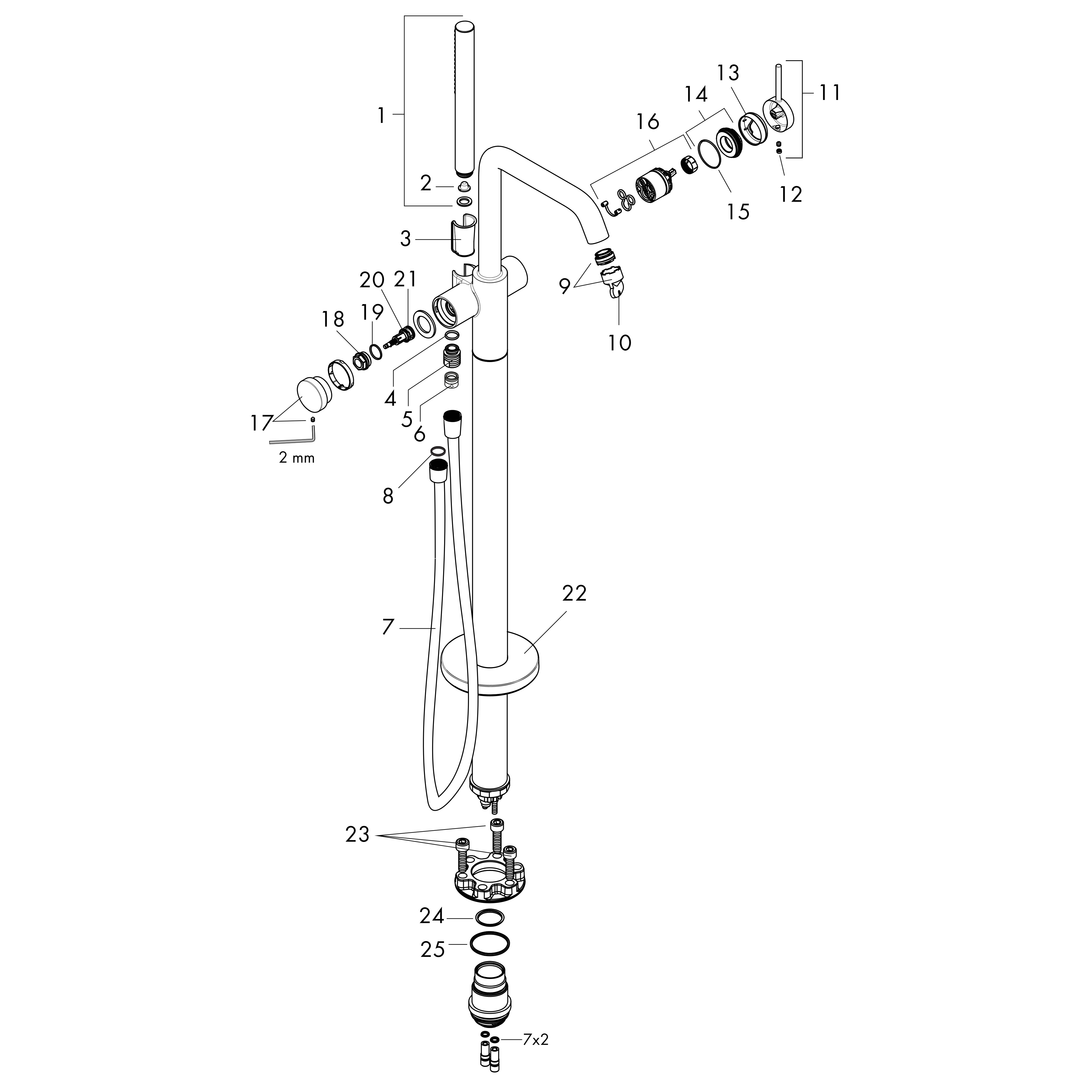 Tecturis S Bath mixers: 2 functions, Chrome, Art. no. 73440001