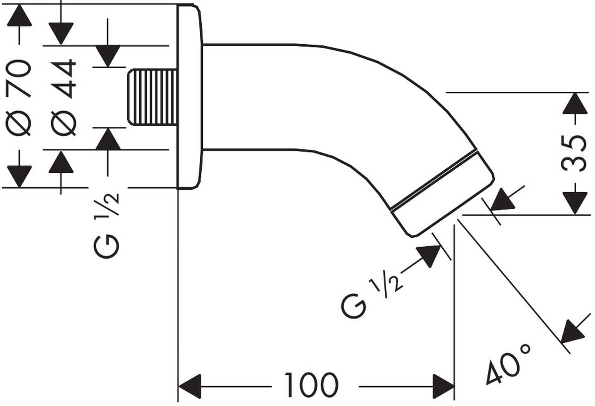 hansgrohe Shower arms: Item No. 27438000 | hansgrohe INT