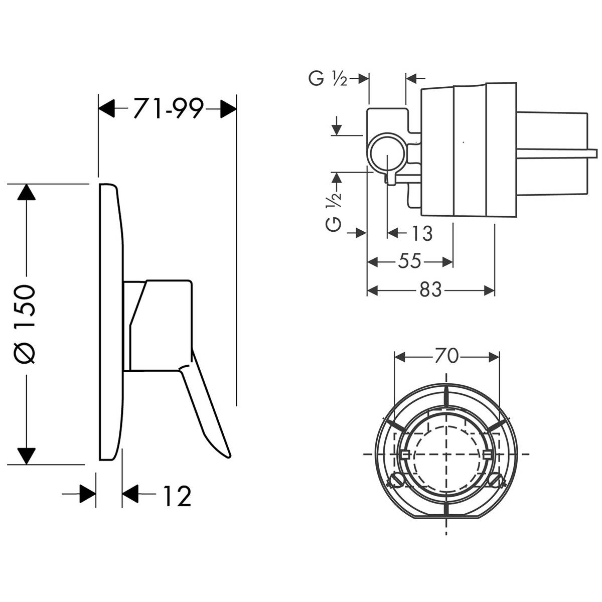 Focus Смесители для душа: 1 потребитель, хром, Арт. № 31966000 ...