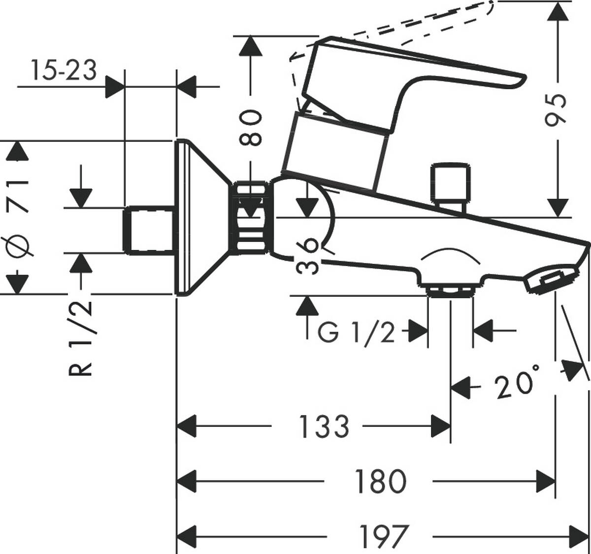 Ecos Bath mixers: 2 functions, Chrome, Item No. 14084000 | hansgrohe ASIA