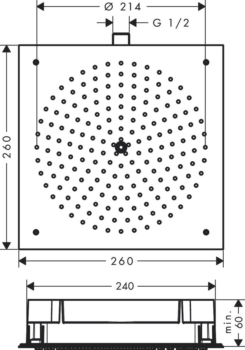 hansgrohe Overhead showers: Raindance, 1 spray mode, Item No. 26472000 ...
