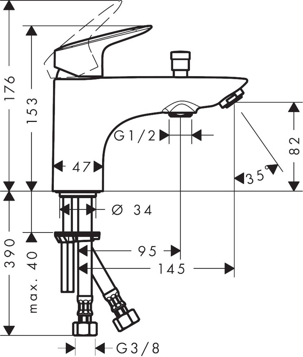 Logis 2 salidas, cromo, ref. 71312000 | hansgrohe LA
