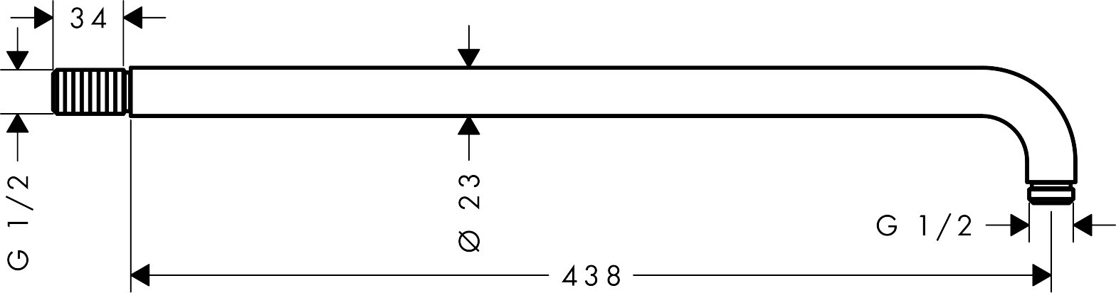 hansgrohe Ersatzteile: Brausearm 450 mm G½, Art.-Nr. 95513000