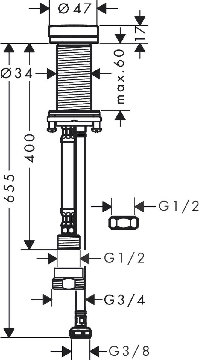 hansgrohe Talis M54, F21- Shut-off valve for concealed installation ...