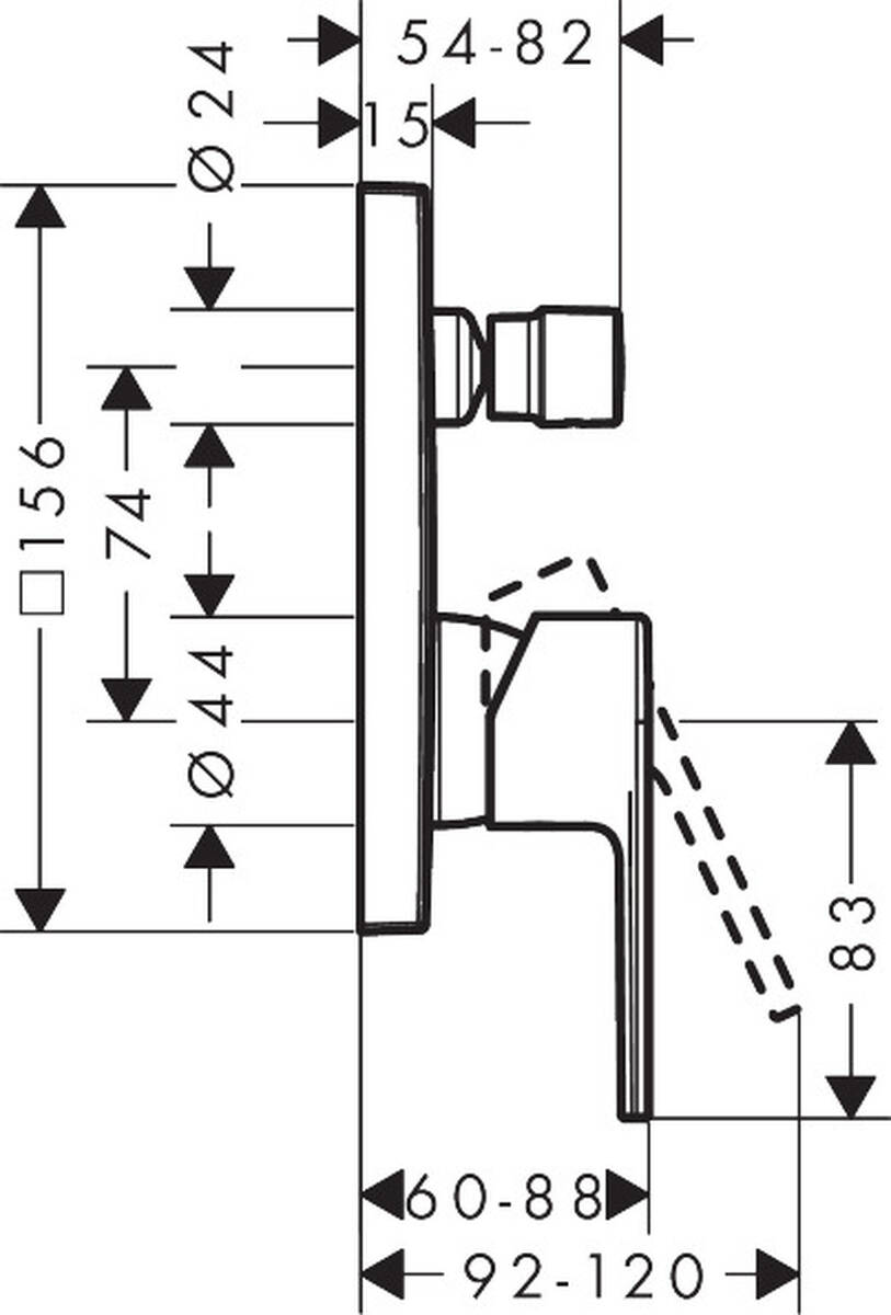 Vernis Shape Смесители для ванны: 2 потребителя, хром, Арт. № 71468000 ...