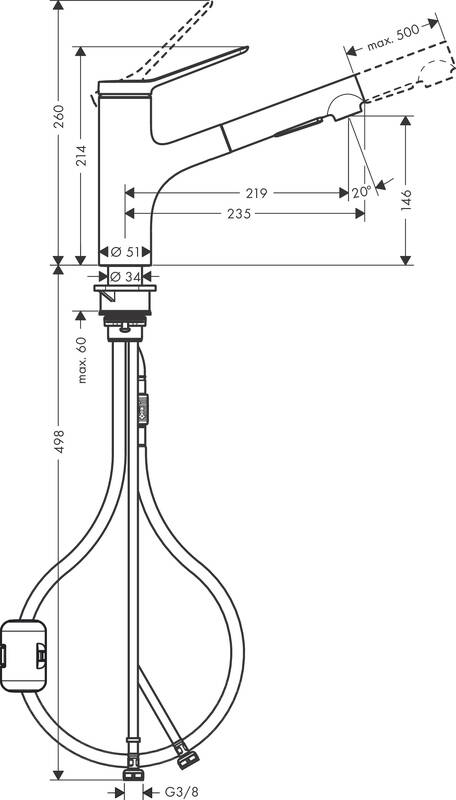 hansgrohe Küchenmischer: Zesis M33, Einhebel-Küchenmischer, 150 ...