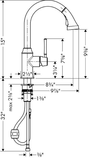 hansgrohe Kitchen faucets: Talis C, HighArc Kitchen Faucet, 2-Spray ...